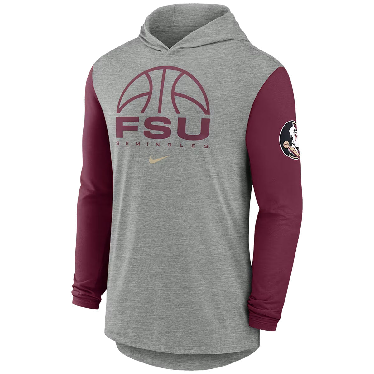 Nike Men's FSU Seminoles Basketball Design Colorblocked Long Sleeve Ho ...