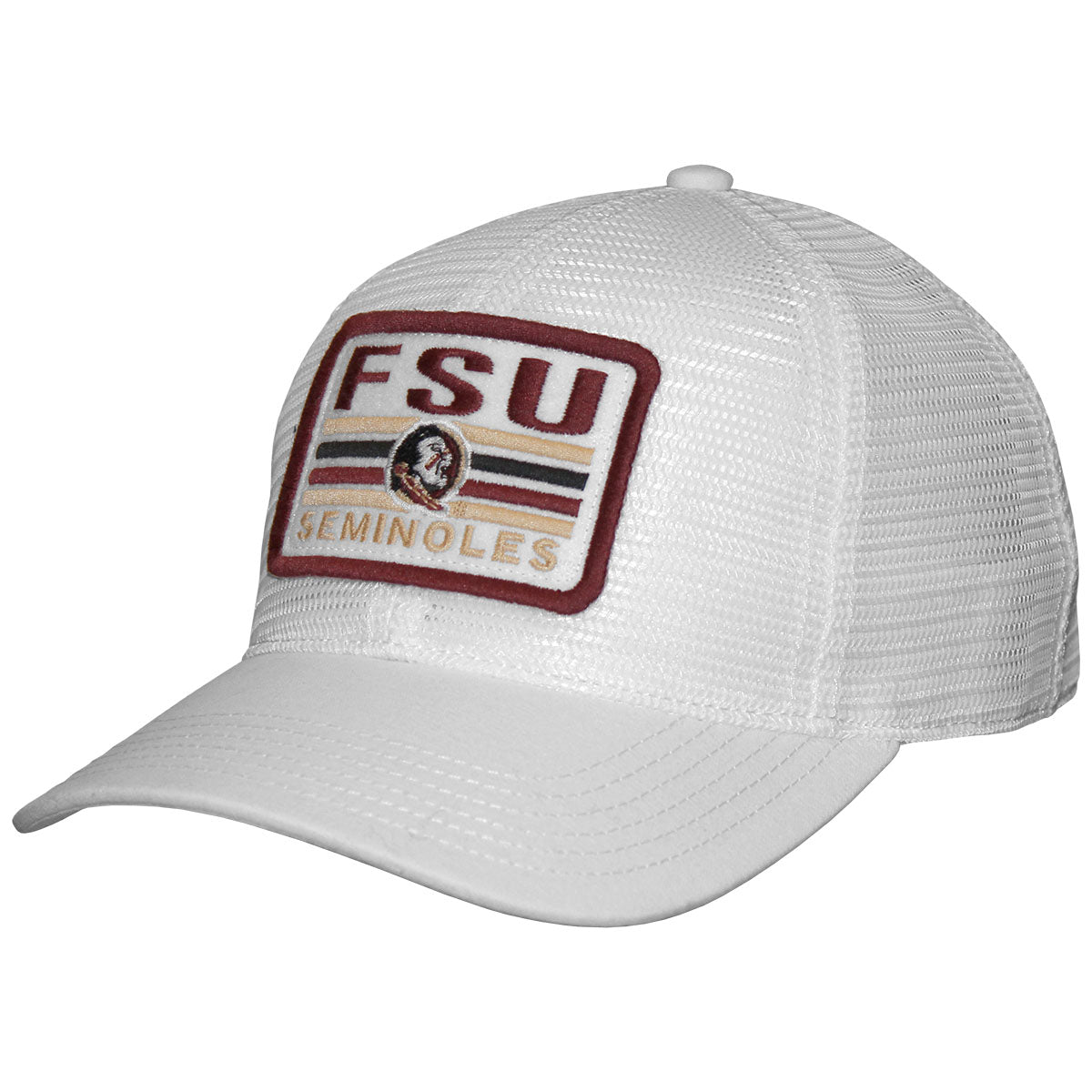 Legacy FSU Seminoles/Seminole Logo Patch Adjustable Mesh Cap - White ...