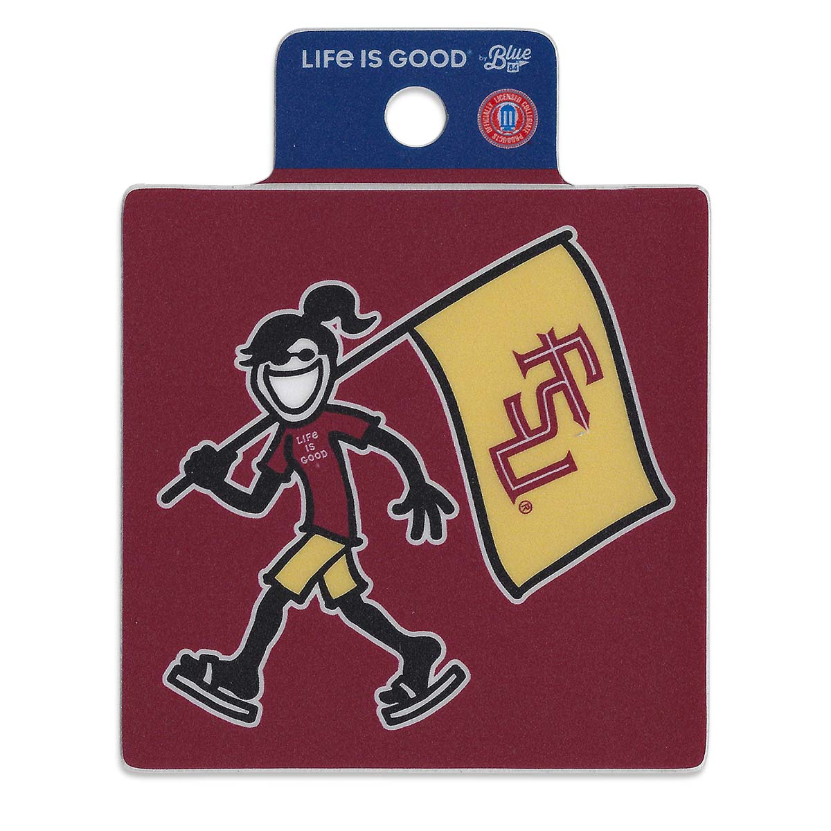 Blue 84 Life is Good FSU Flag Waver Decal – Garnet & Gold