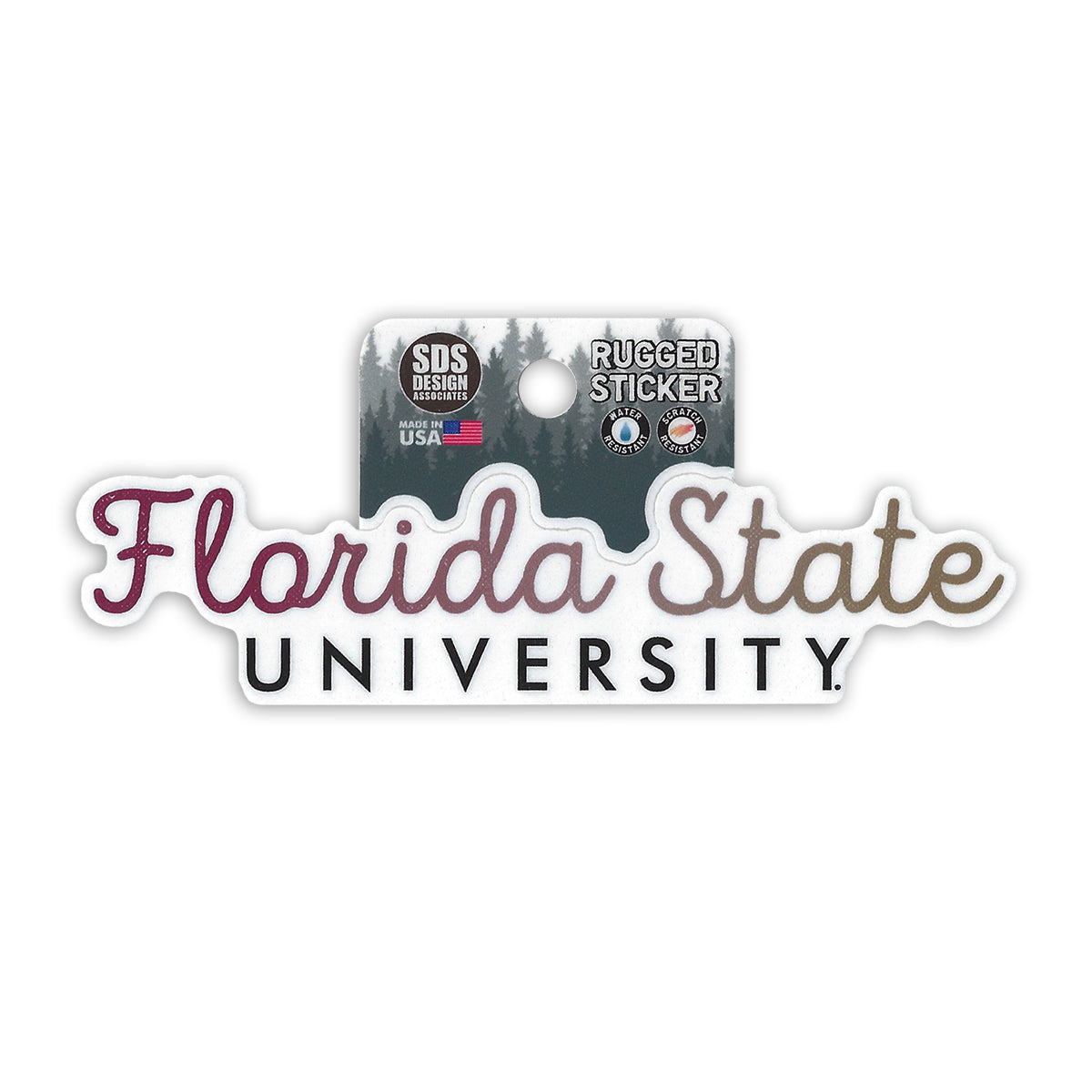 SDS Script Florida State University 5" Rugged Decal – Garnet & Gold