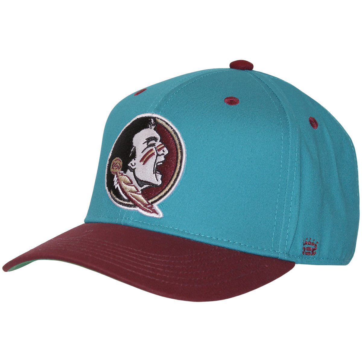 Homefield Seminole Logo Adjustable Flatbill Snapback Cap - Turquoise/G ...