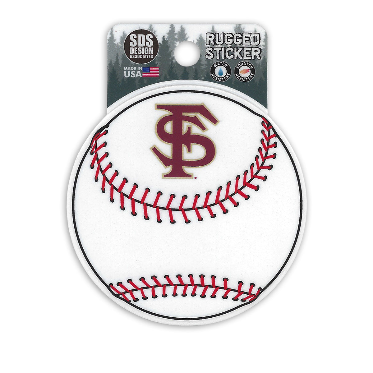 SDS Interlocking FS Baseball 3.5" Rugged Decal – Garnet & Gold