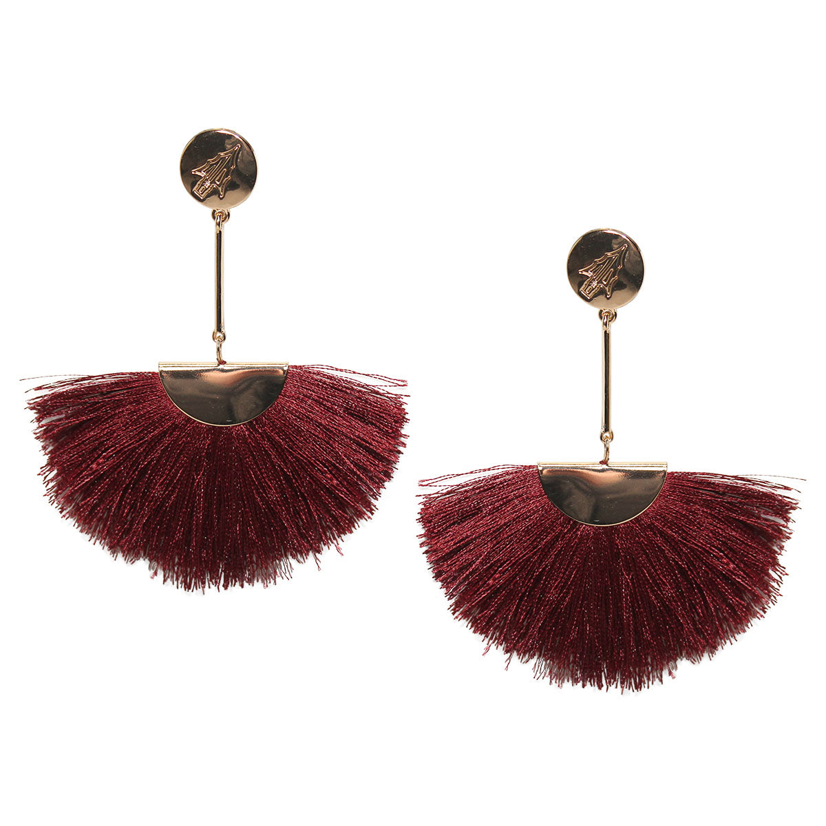 Emerson Street Arrowhead Bar Drop Half Moon Fan Stud Earrings – Garnet ...