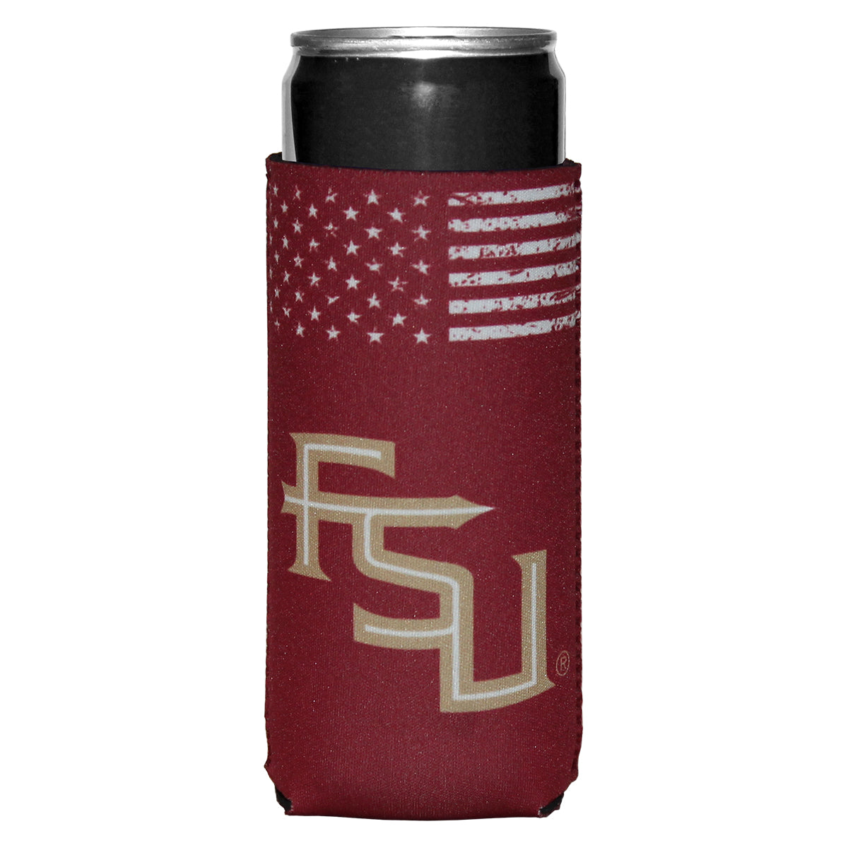 Sewing Concepts Stacked FSU Flag Design Slim Can Cooler - Garnet ...